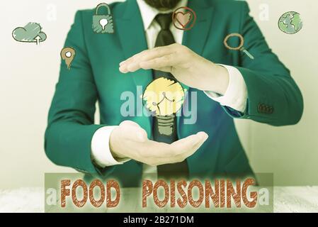 Handwriting text writing Food Poisoning. Conceptual photo the illness ...