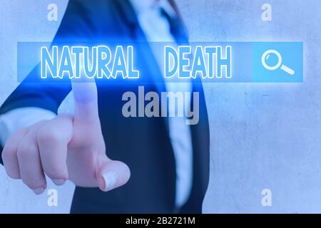 Writing note showing Natural Death. Business concept for occurring in ...