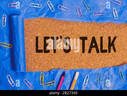 Word writing text Let S Talk. Business photo showcasing they are ...