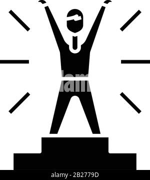Achiever concept icon. Successful person idea thin line illustration ...