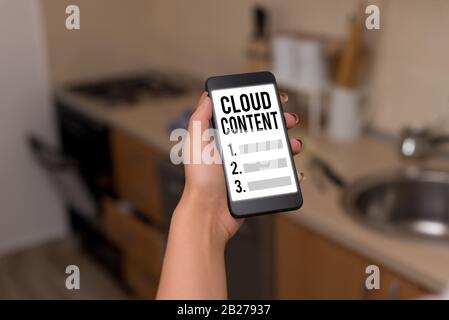 Text sign showing Cloud Content. Business photo text Standalone ...