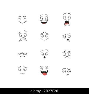 Cute cartoon character demonstrating various hand gestures. Thumbs up ...