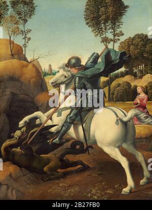 Saint George and the Dragon, by Raphael Stock Photo - Alamy