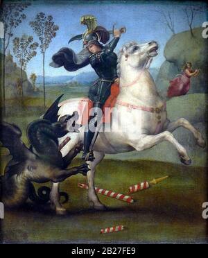 Saint George and the Dragon, by Raphael Stock Photo - Alamy