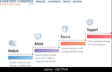 Stair steps, Achievement Ladder, Timeline Infographics template, Start ...