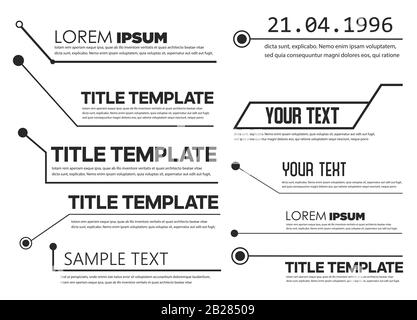 Callouts titles banner. Digital information labels, callout bar label ...