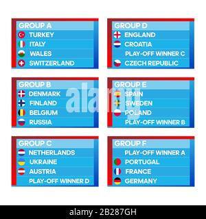 Football qualification groups. Vector country flags Stock Vector Image ...