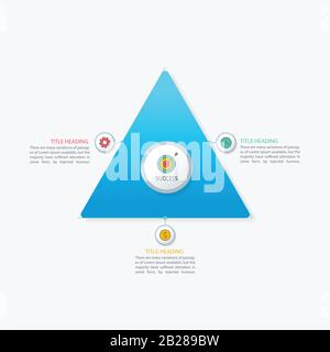 Triangular three step process, multicolor infographics template for ...