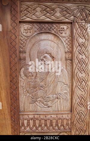 Frescos inside church at Holy Mother of God (Sv Mala Bogorodica ...