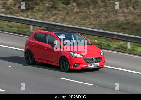 2019 red Vauxhall Corsa SRI Vx-Line NAV BLA; UK vehicular traffic ...