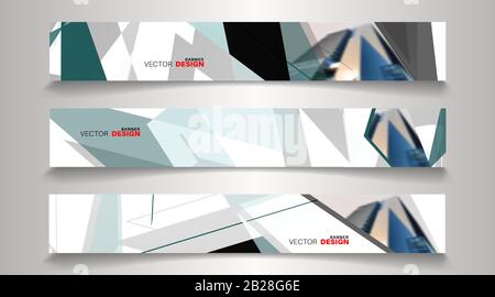 Abstract design banner, web template with three different color, layout ...