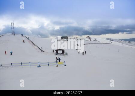 ski mountain resort in Romania, winter scene Stock Photo - Alamy