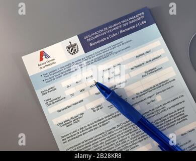 Cuba Visa declaration form. This form should be completed by any ...