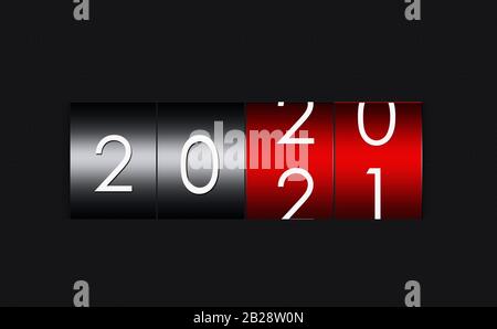 2021 countdown timer isolated on black background Stock Photo - Alamy