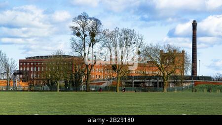 The iconic Horlicks Factory chimney, as seen from Stoke Gardens, Slough ...
