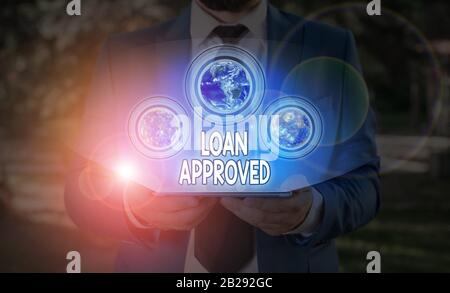 Text sign showing Loan Approved. Business photo text sum of money ...