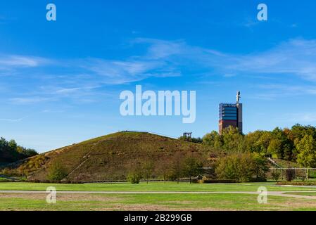 Scenery of Nordstern park, former coal mine area, consisted of various ...