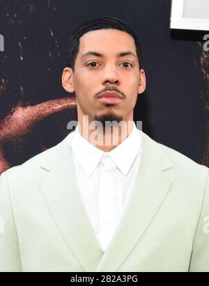 Melvin Gregg attends the LA premiere of "The Way Back" at Regal Cinemas ...