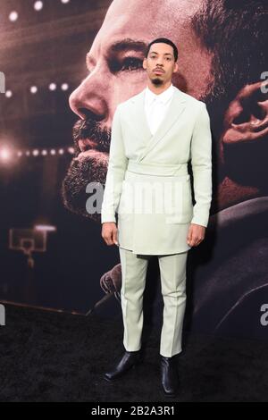 Melvin Gregg attends the LA premiere of "The Way Back" at Regal Cinemas ...
