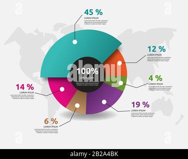Six elements process chart template for presentation Stock Vector Image ...
