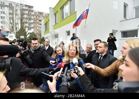 Pezinok, Slovakia. 29th Feb, 2020. Slovak President Zuzana Caputova ...
