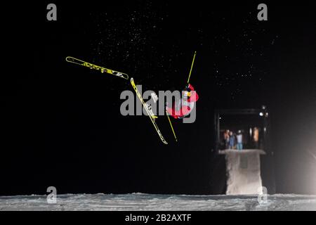 Jesper Tjader of Sweden competes during the men's freestyle skiing big ...