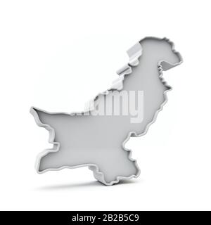 Grey Pakistan map Stock Photo - Alamy