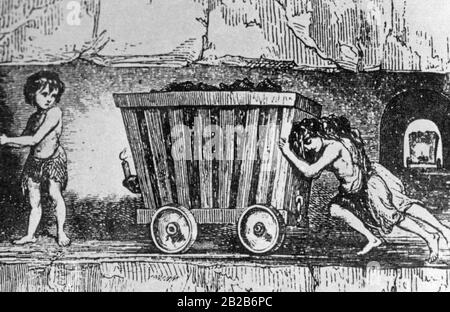 CHILD LABOUR in an English coal mine. Published in the French Magasin ...