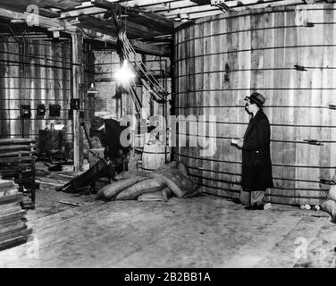 Prohibition: Picture shows a man in an illicit distillation in the USA ...