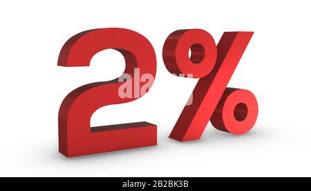 3D Shiny Red Number Two 2 Isolated on White Background Stock Photo - Alamy