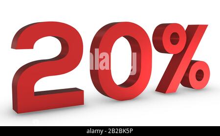 Numeral 20, twenty, isolated on white background, 3d render Stock Photo ...