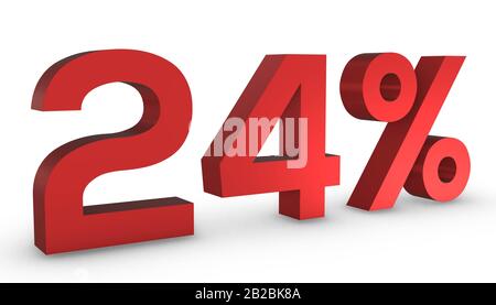 Numeral 24, twenty four, isolated on white background, 3d render Stock ...