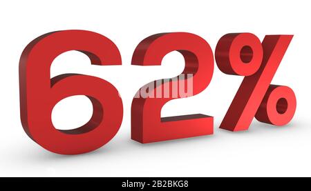Numeral 62, sixty two, isolated on white background, 3d render Stock ...