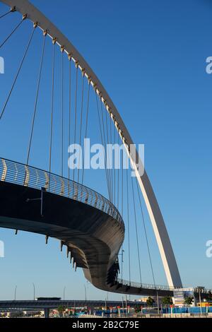 DUBAI, UAE - NOVEMBER 29, 2017: Dubai Water Canal arch bridge Stock ...