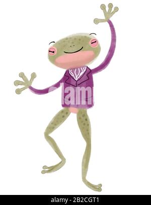 A happy dancing frog illustration Stock Photo - Alamy
