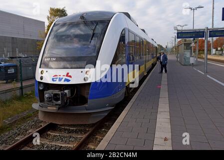 evb Alstom Coradia LINT 41 regional train at Cuxhaven railway station ...
