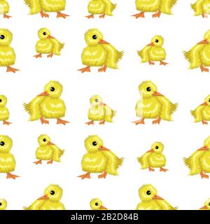 Cartoon animals seamless Easter chicken pattern for wrapping paper and ...