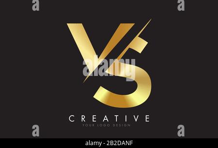 VS Letter Design with Creative Cut and Colorful Rainbow Texture. VS ...