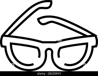 Aviator sunglasses thin line icon, travel and tourism, sunglasses sign ...