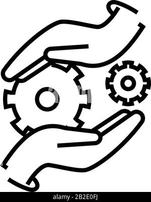 Global customer database icon outline vector. Crm data. Platform system ...