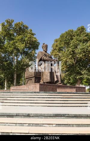 Statue of the king Timur, near Gur e Amir, Samarkand, Uzbekistan ...