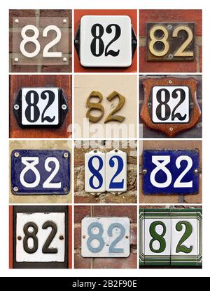 Number 82 (number eighty-two) Anniversary celebration design with a ...