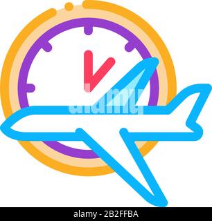 Plane Fly Time Or Lateness Icon Vector Stock Vector Image & Art - Alamy