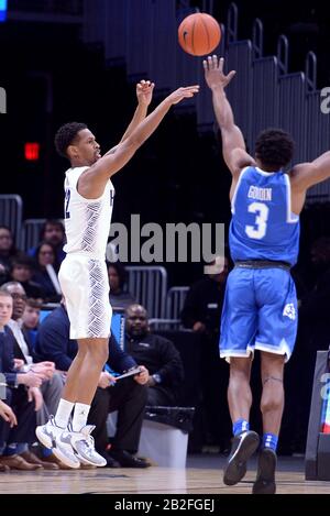 Georgetown guard Terrell Allen (12) dribbles the ball against Villanova ...