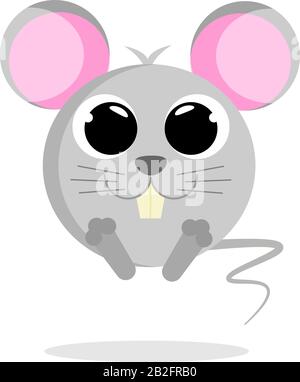 mouse cartoon vector illustration flat style profile side Stock Vector ...