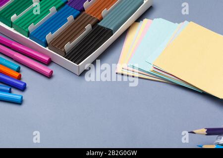 Colored plasticine for molding in box. Studio Photo Stock Photo - Alamy