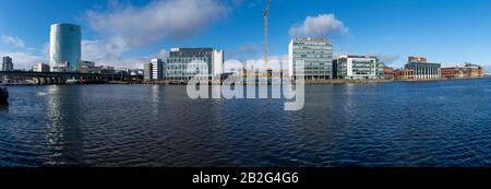 City Quays and the Obel Building in laganside Belfast Stock Photo - Alamy