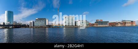 City Quays and the Obel Building in laganside Belfast Stock Photo - Alamy