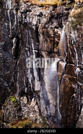 Waterfall at Hull Pot with Pen Y Ghent Shrouded in Low Cloud Horton in ...