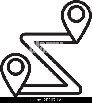 pins pointers location distance icon Stock Vector Image & Art - Alamy